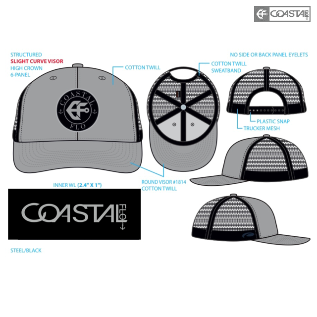1 SLIGHT Curve visor - Trucker Hat – Coastalflo